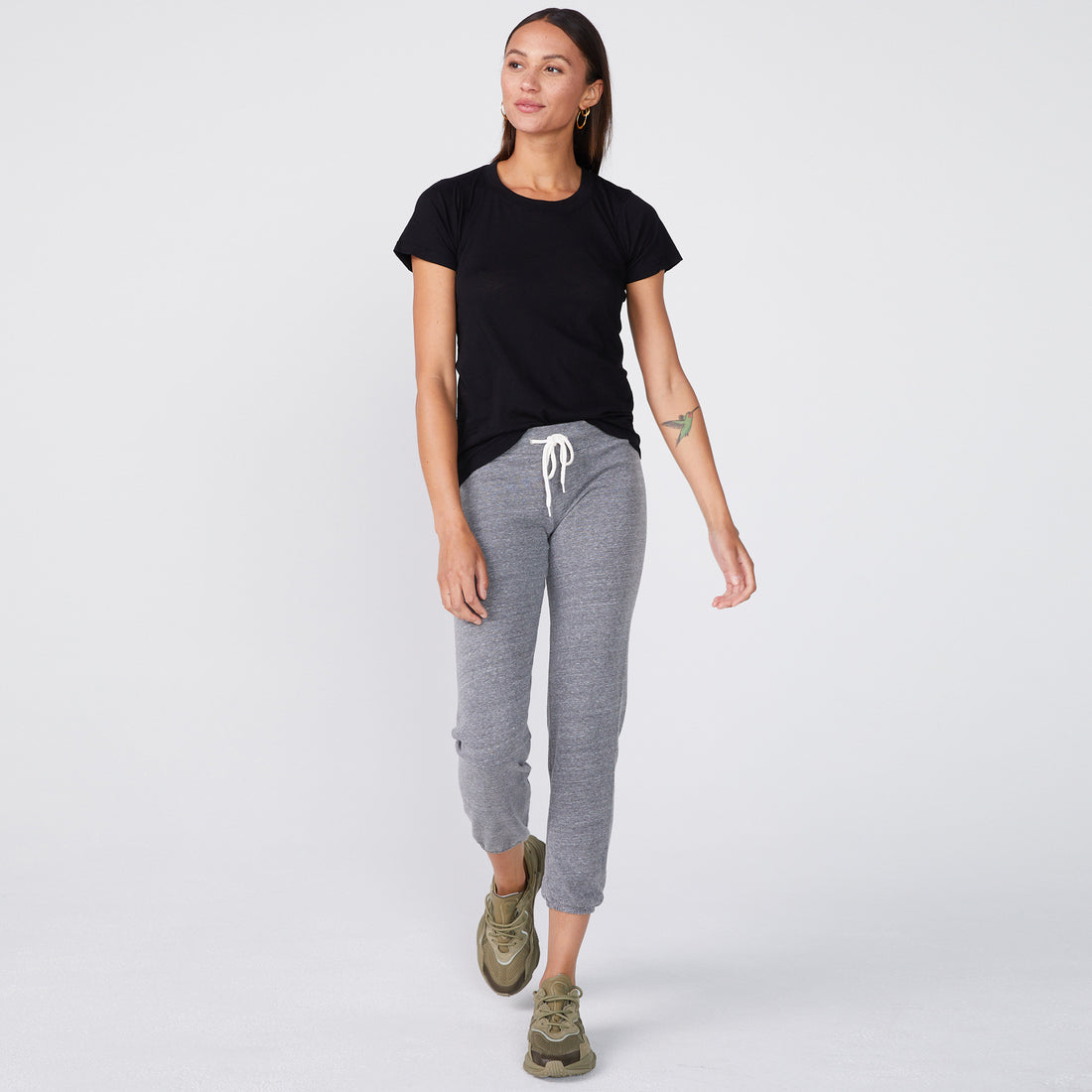 Tissue Fitted Crew Neck Tee - Black Color – MONROW