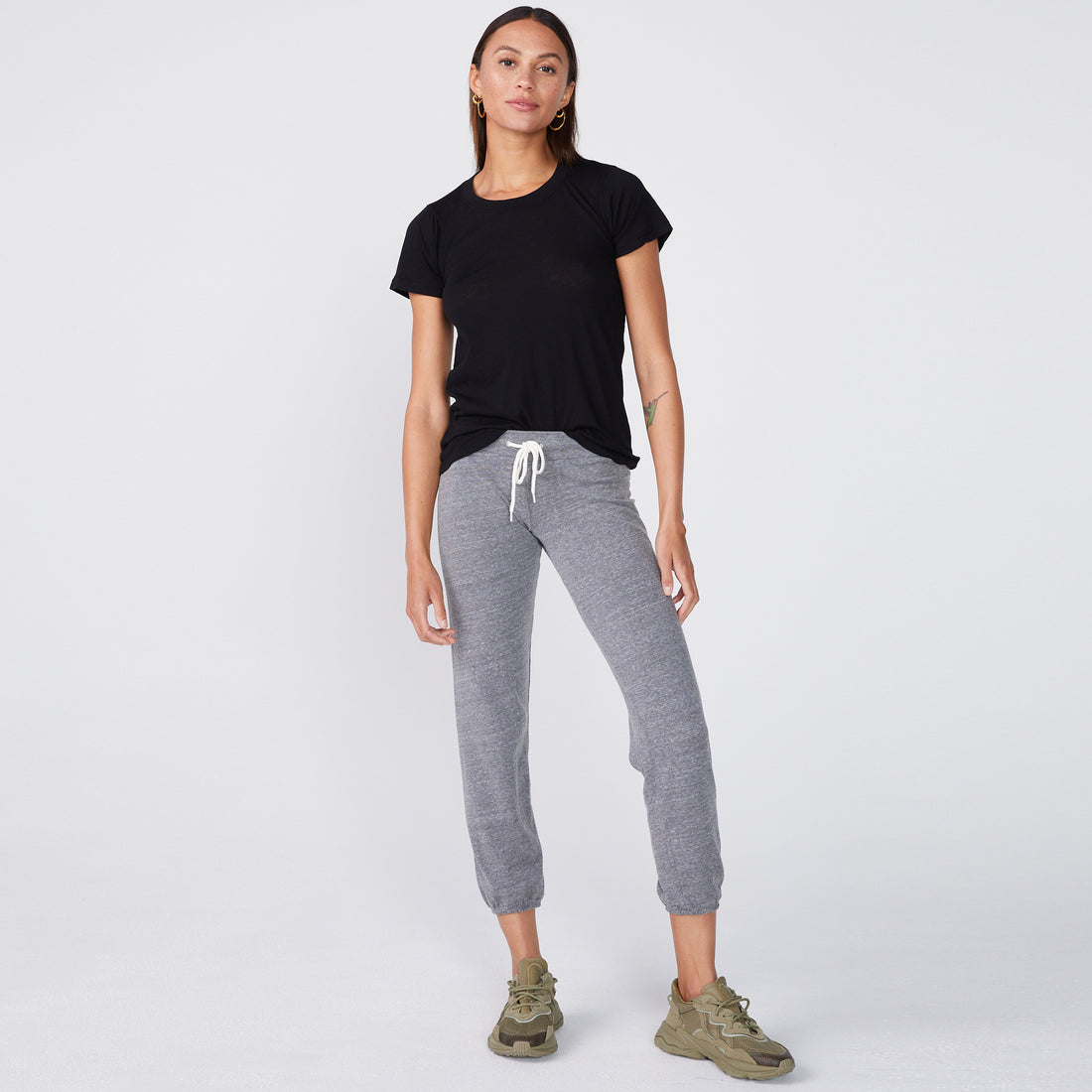 Tissue Fitted Crew Neck Tee - Black Color – MONROW